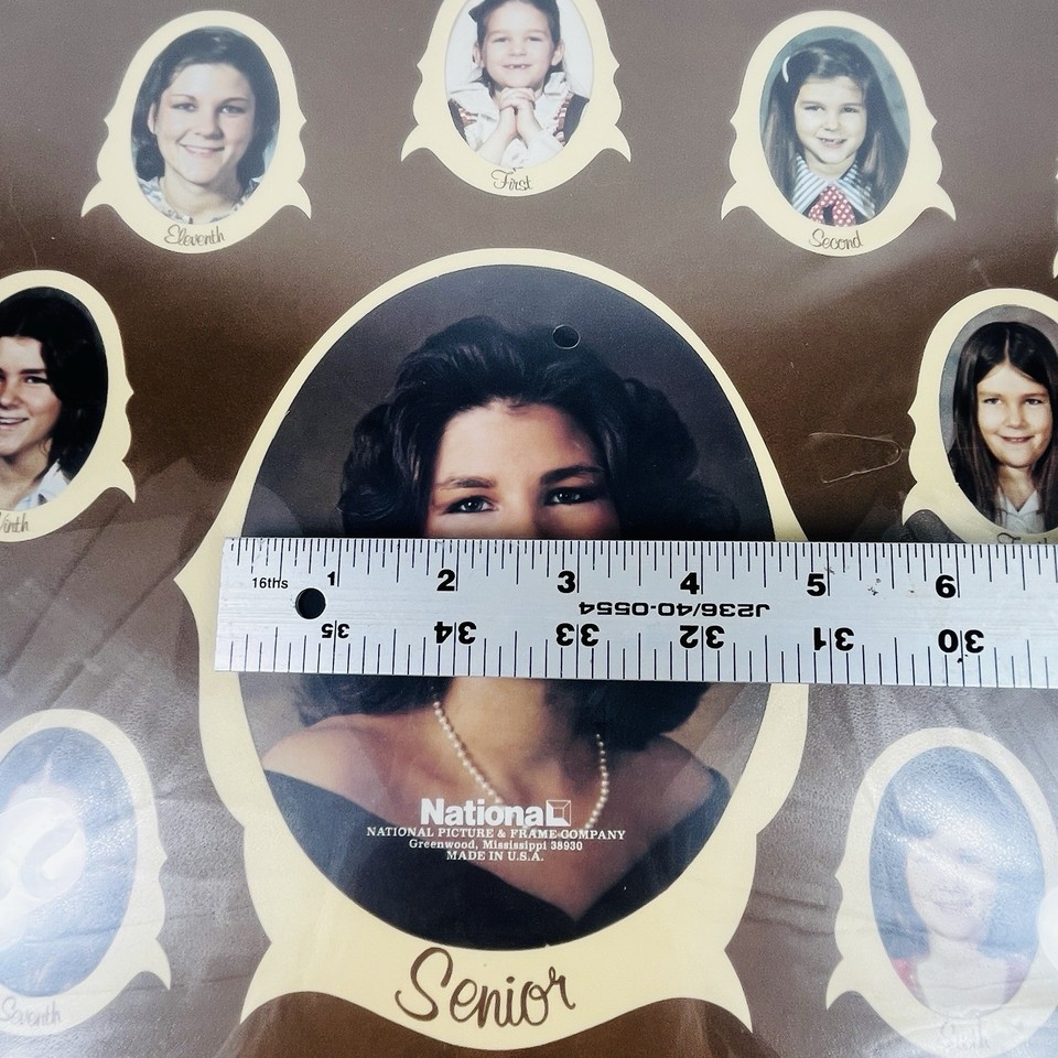 Retro School Picture Wooden Frame 12 Years Grade Collage 17"x 13" Vtg ...