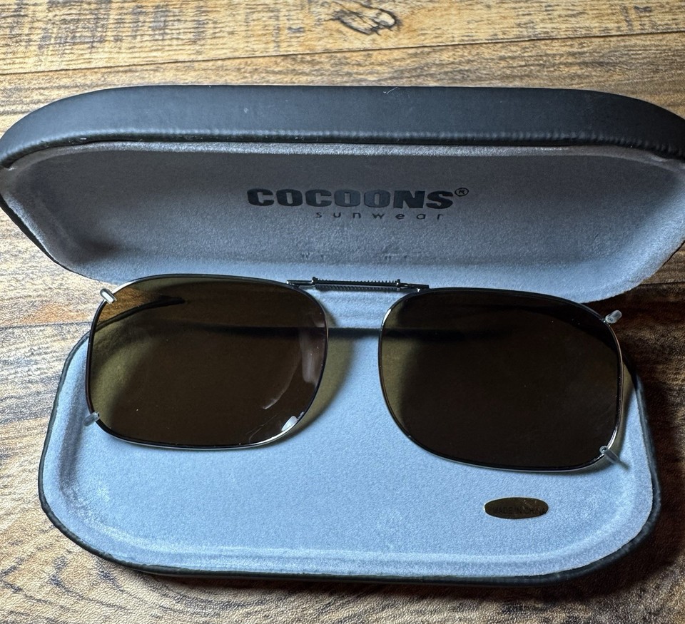 COCOONS Amber Tinted Metal Frame Polarized Sunglasses Eyeglasses Over ...