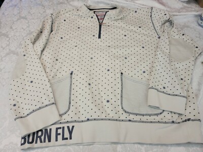 Born Fly Vintage SWEATSHIRT Long Sleeve Pullover Dot 2XL XXL 100% ...