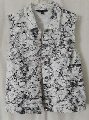 Women's Size 18/20W BACCINI Denim Style Collared Sleeveless Marble ...