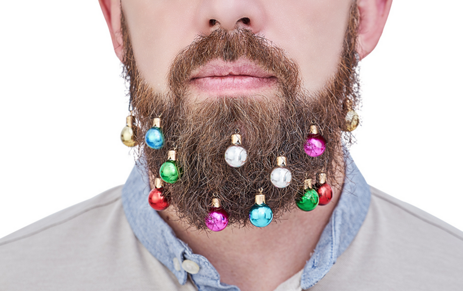 12pc Funny Xmas Beard Baubles Adults Christmas Novelty Fancy Dress ...