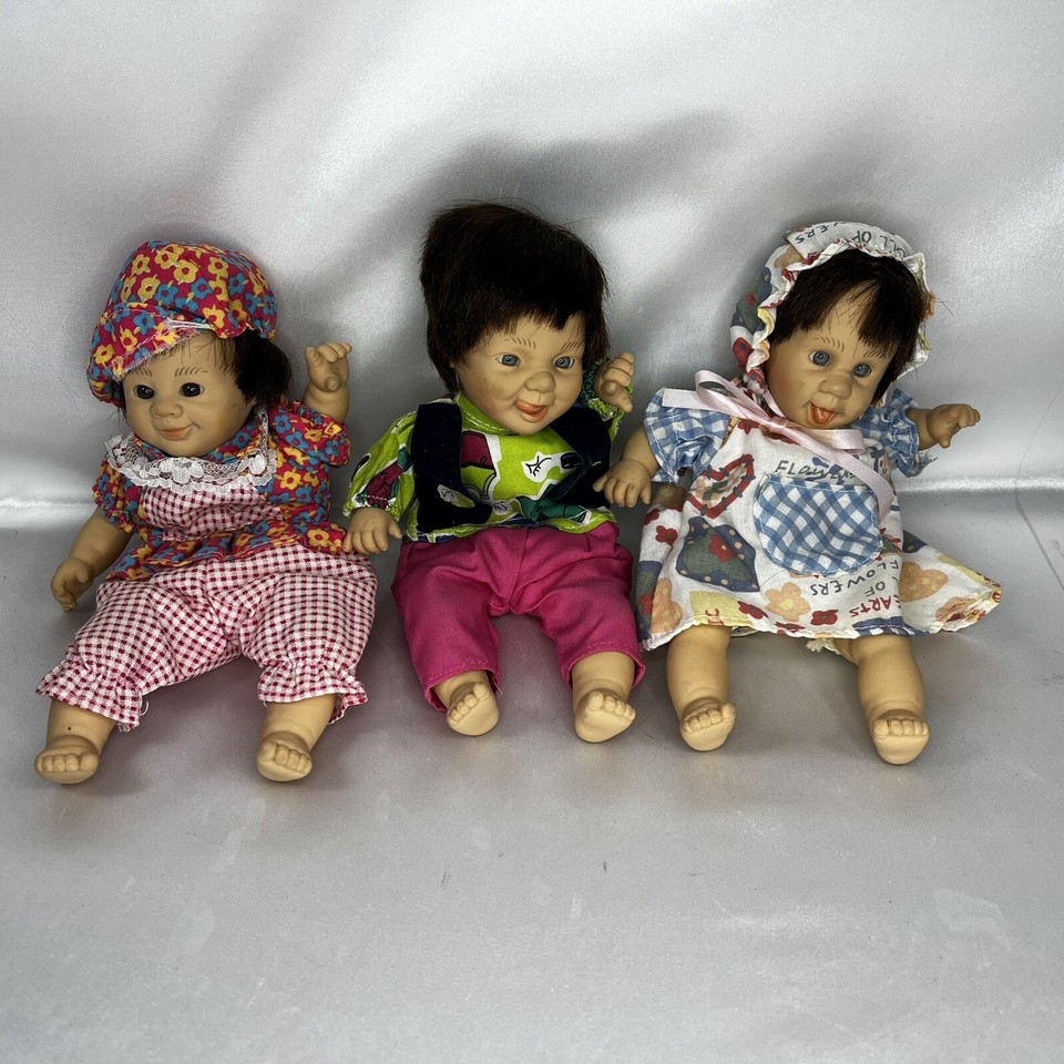 Gi Go Palm Pals Dolls Lot of 3 Realistic Expressions Bean Bag Baby Doll ...
