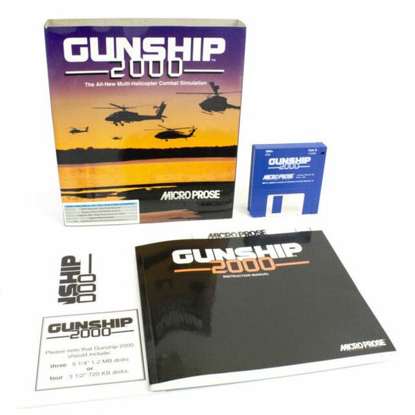 Gunship 2000 Vintage Helicopter Simulation - 1991 Vintage PC Game by ...
