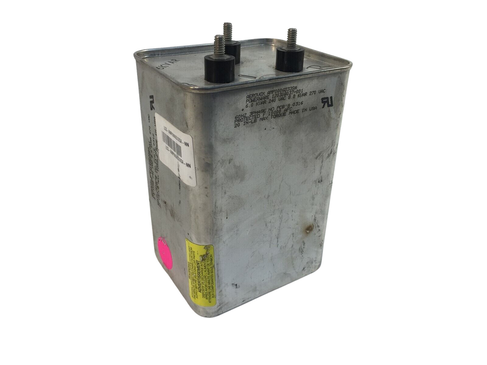 Powerware Aerovox AMP0006D33SA 6.0-8.0 KVAR 270VAC Capacitor 120308037 ...