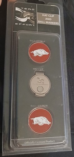 Team Effort Golf Ball Markers and Hat Clip Set Arizona Razorbacks Logo ...
