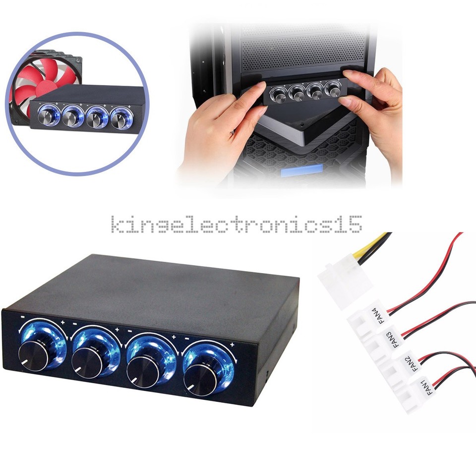 1pcs 3.5 inch PC HDD CPU 4 Channel Fan Speed Controller Led Cooling ...