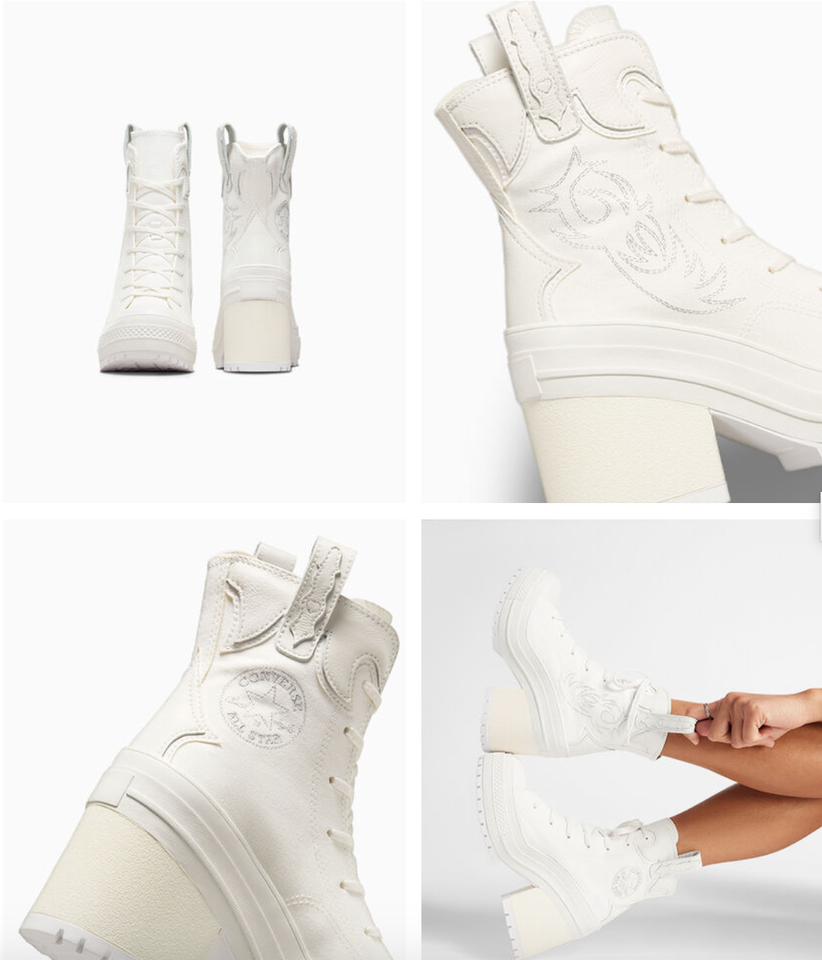 NEW Women's CONVERSE Chuck 70 De Luxe Heel Western Cowboy Boots Shoes ...