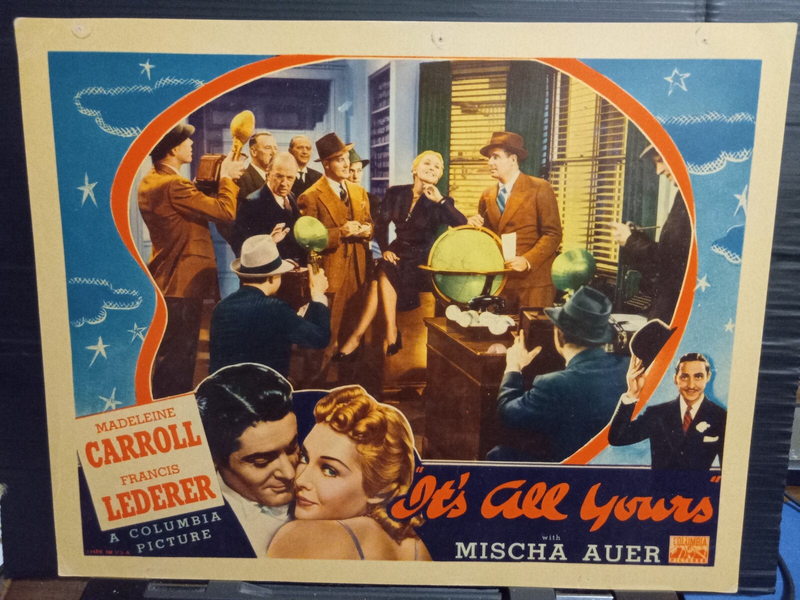 Lobby Card 1937 IT'S ALL YOURS heiress Madeleine Carroll show legs for reporters | eBay