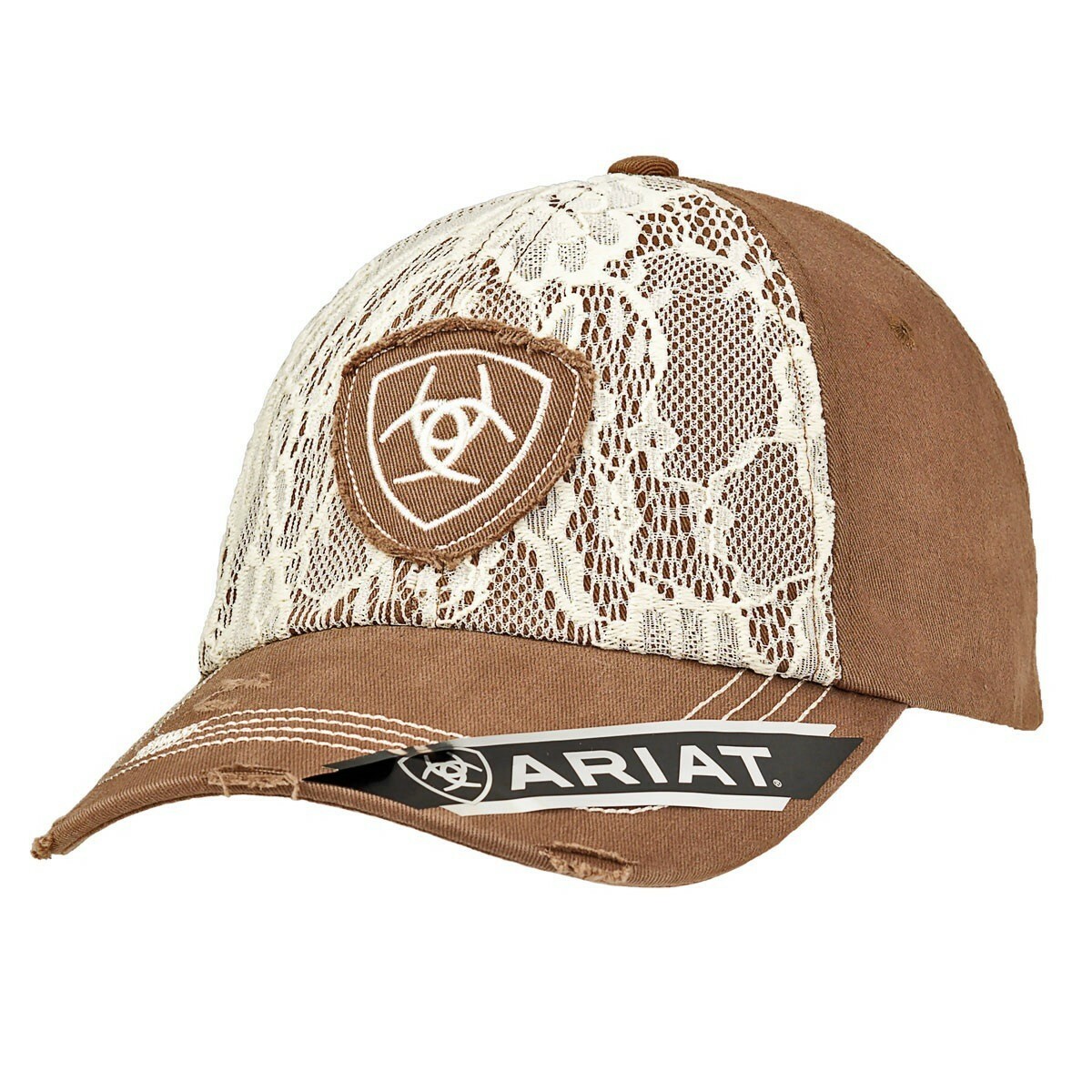 ARIAT Women's Brown Distressed Light Weight Lace Baseball Cap | eBay