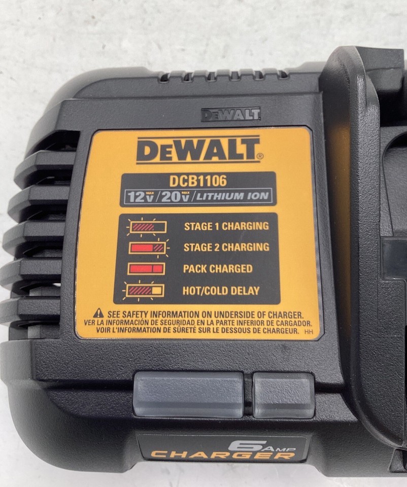 DEWALT DCB1106 12V Lithium-ion Battery 6 Amp Charger 885911683289| eBay