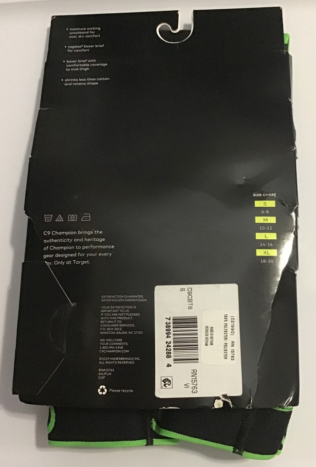 C9 Champion Boys Boxer Briefs Duo Dry Performance Blend 6-Pairs Size S ...