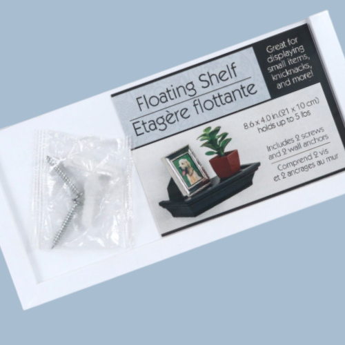 White Floating Shelfs (3 Pcs) Plastic Shelve Set Mini Wall Shelving ...