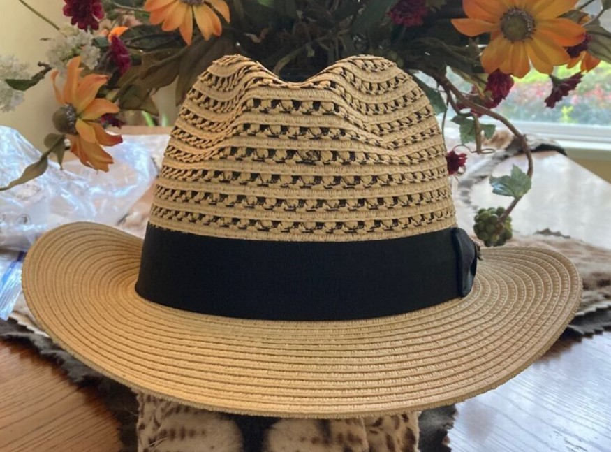 TOMMY BAHAMA MENS FEDORA HAT * L/XL * NEW BRAID STRAW PANAMA STYLE SUN ...