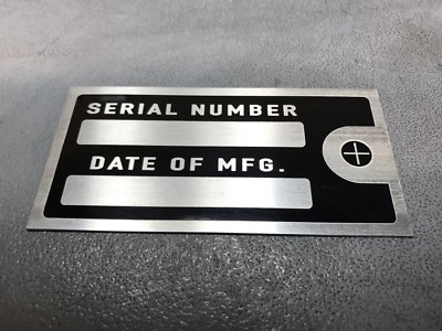 BLANK Engine Build Machine Equipment Plate Tag Serial Date Quality ...