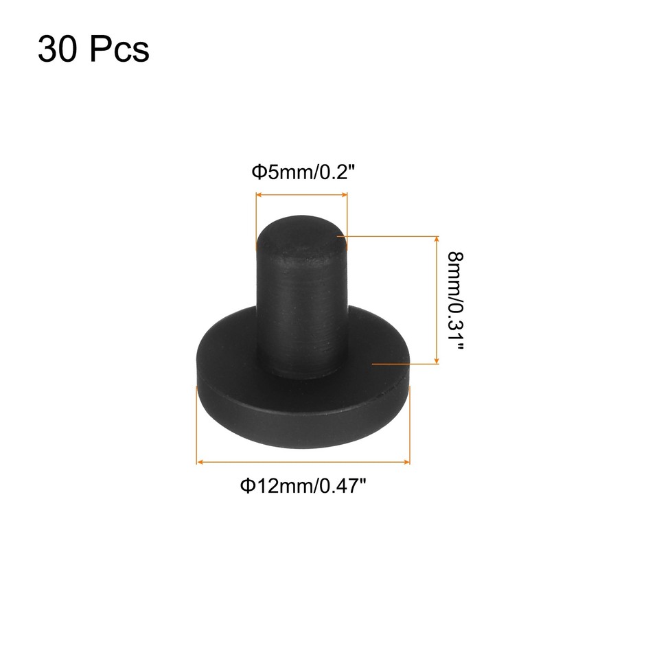 High Temp Silicone Plug T Shaped Solid Silicon Stopper Black 12x11x8mm ...