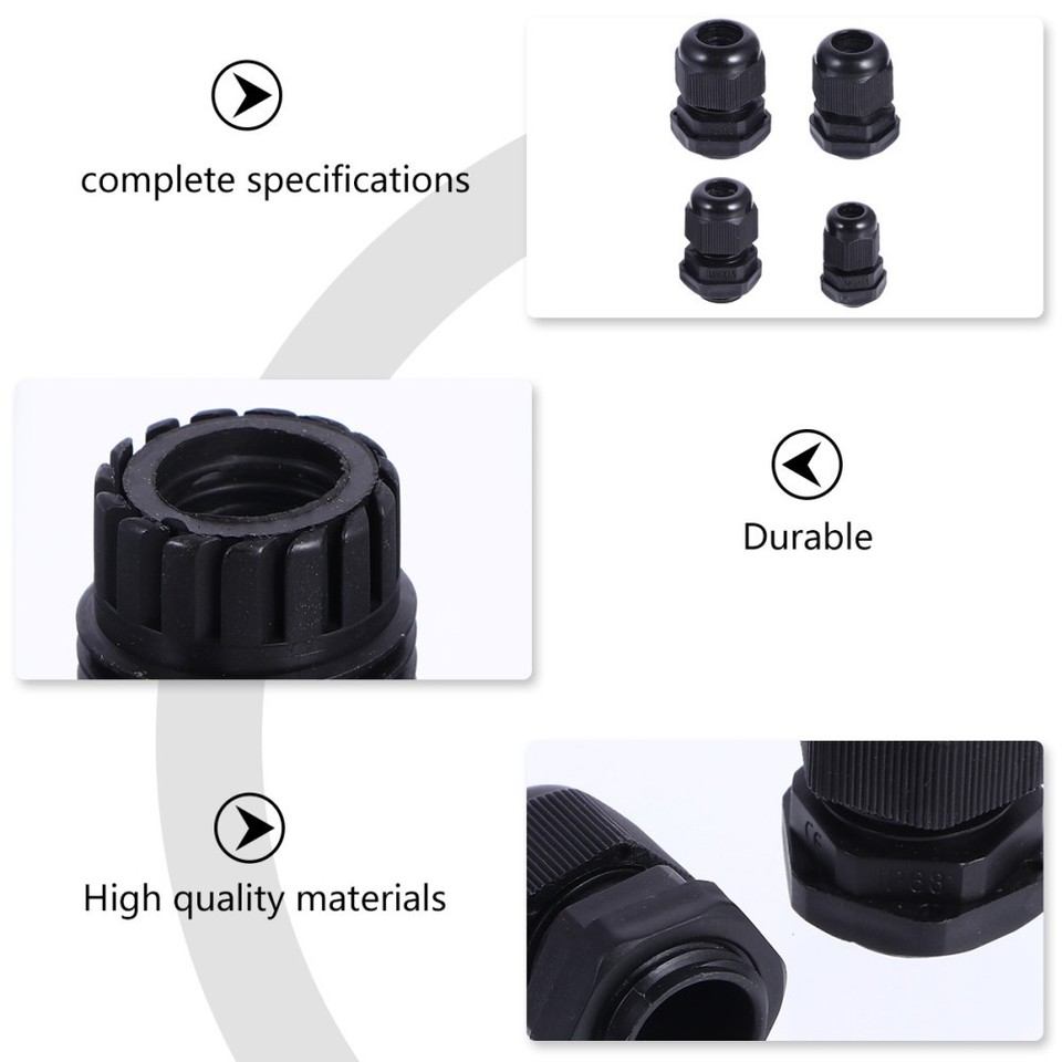 50Pcs Cable Glands Plastic Connectors for Junction Boxes and Sockets ...
