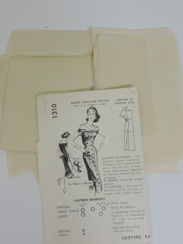 1960 Spadea #1310 Wiggle/Slim/Button Front Paneled Dress Sz: 12 B35 ...