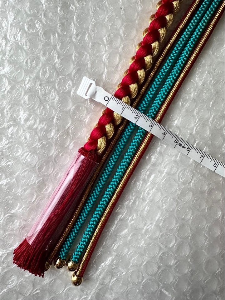 Red Silk Shibori Obiage & Obijime Set for Furisode, Used/Unused ...