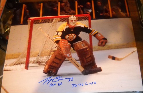 GERRY CHEEVERS AUTOGRAPH SIGNED 16X20 PHOTO BRUINS COA STAND IN CREASE ...