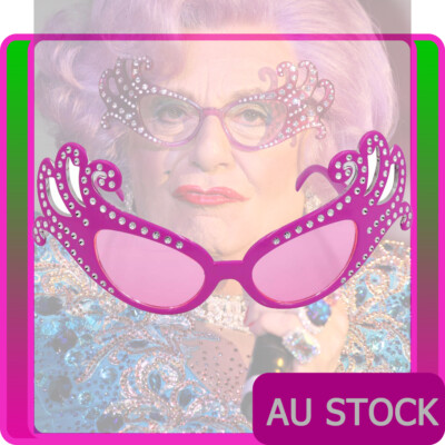 Dame Edna Glasses Pink Everage Aussie Costume Party Diamontes Drag ...