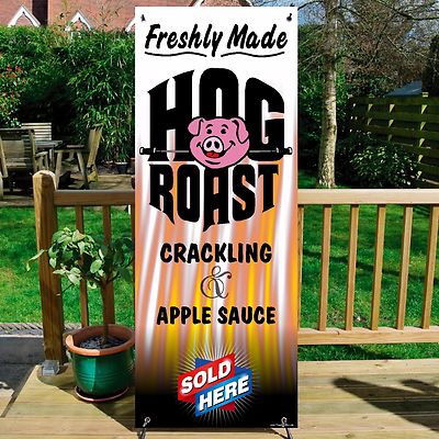 HOG ROAST FRESHLY MADE Banner System, Restaurant, Cafe, Pub, Street ...