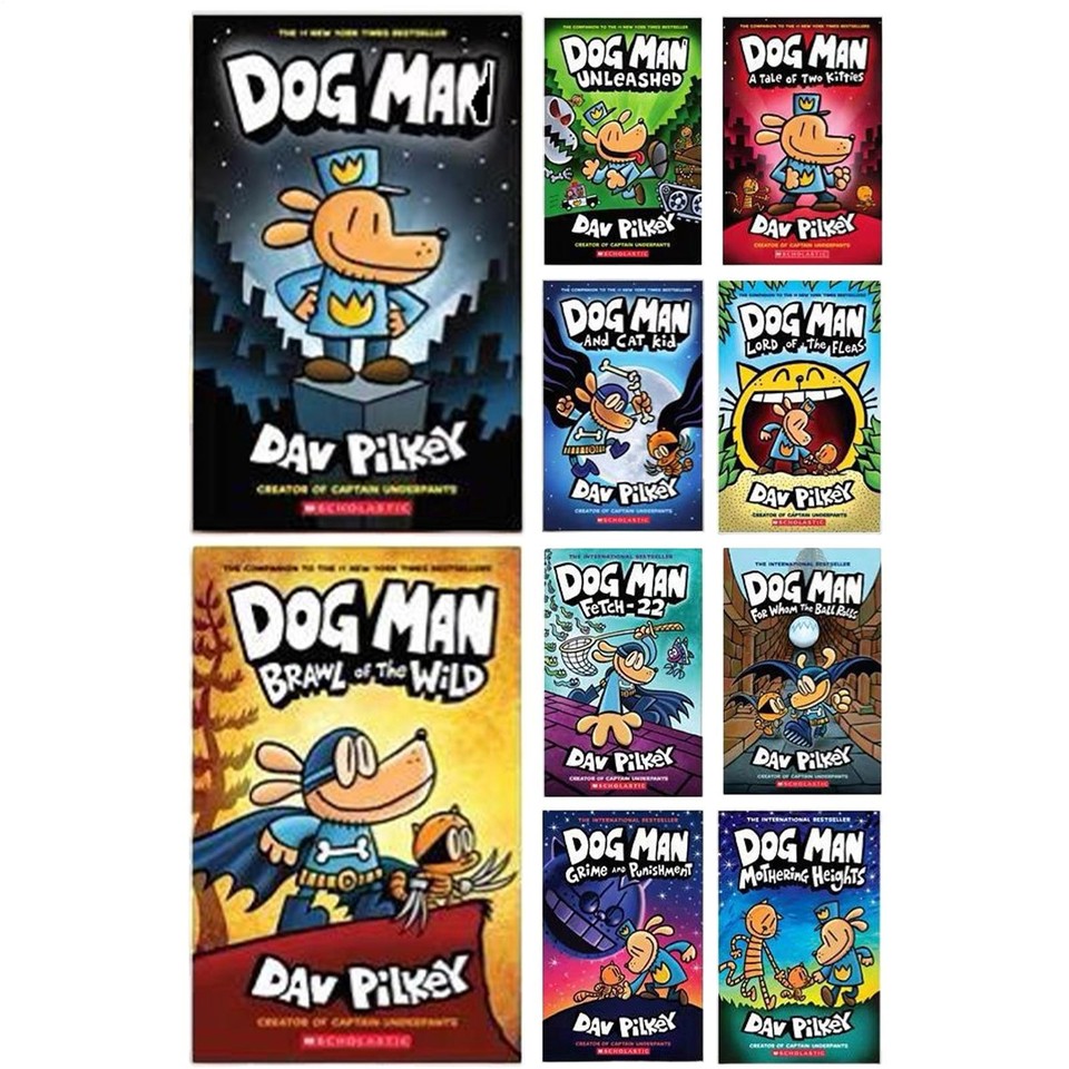 Dog Man Series 1-10 books Set dogman Children's Collection by Dav ...
