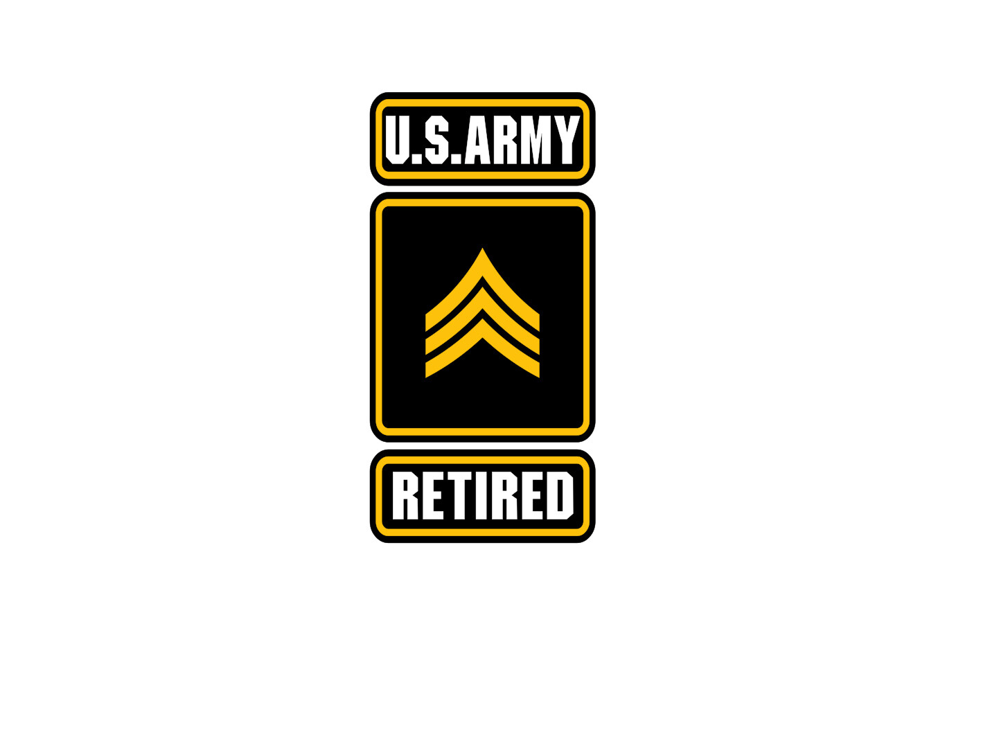 U.S Army Enlisted Ranks Vinyl Decal Sticker SGT/SSG/SFC/MSG/1SG/SGM/CSM ...