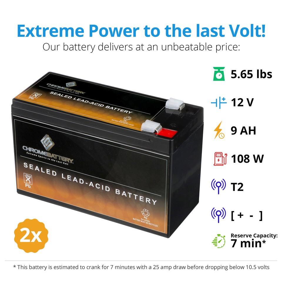 12V 9AH Battery for APC BACK-UPS XS1500 RBC109 PS-1290 RBC Smart UPS ...