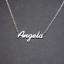 Angela Name Plate Necklace Pendent Sterling Silver female Personalized ...
