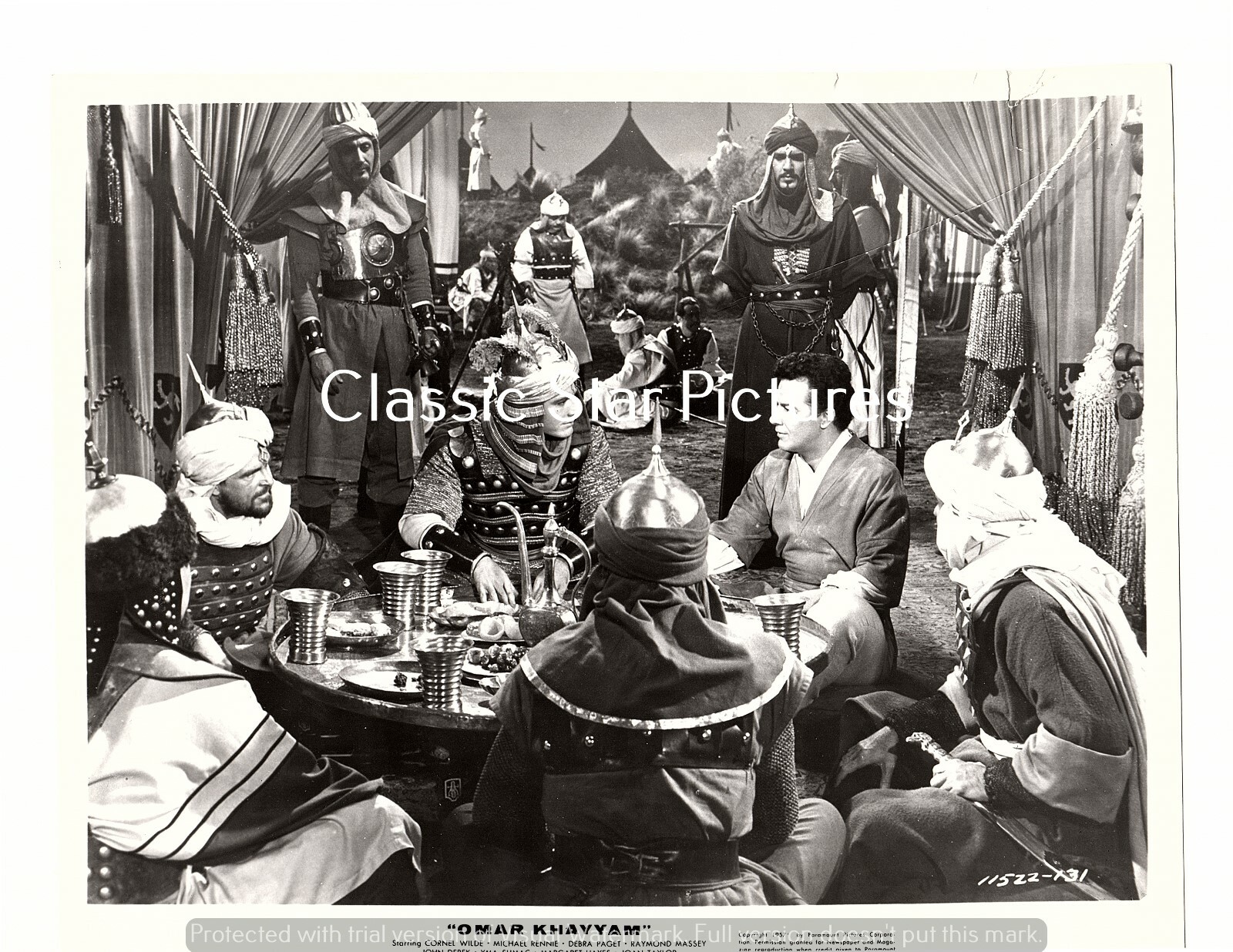 B853 Cornel Wilde Debra Paget John Derek Omar Khayyam 1957 lot of 2 ...