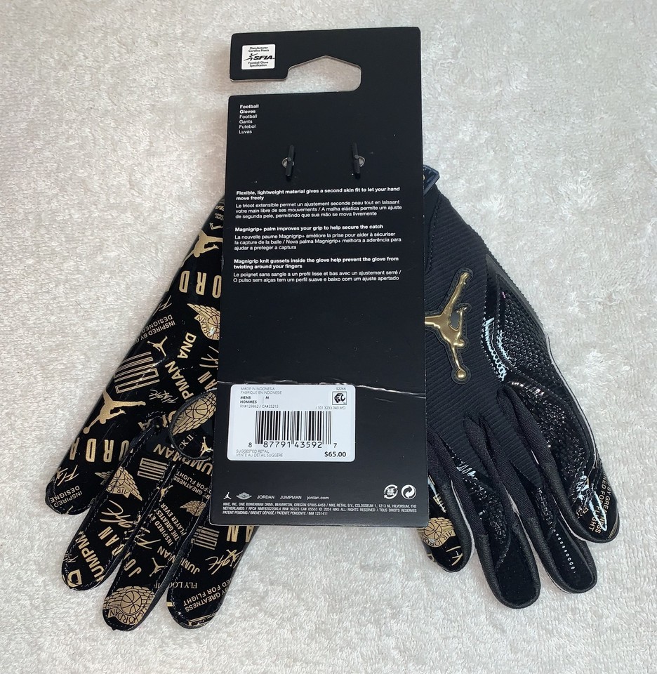 NIKE AIR JORDAN FLY LOCK 2.0 FOOTBALL GLOVES #1013233 049 MD NWT MEDIUM ...