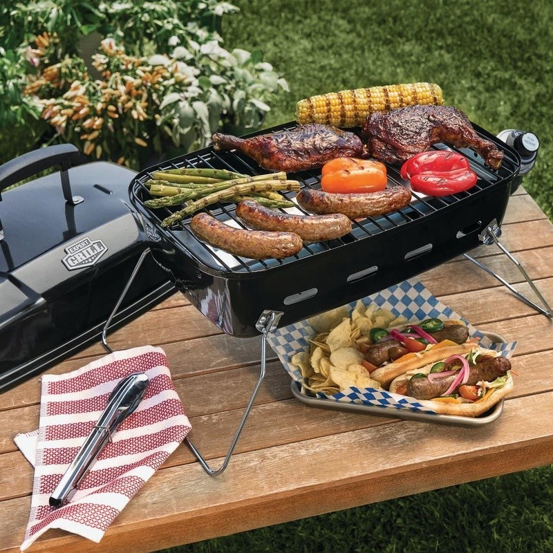 Portable Propane Gas Grill 10000 BTU 178 sq in Cooking Surface Tailgate ...