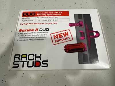Rack Studs Series II Duo 1RU Rack Mount Solution 50 DUO Studs & 100 ...