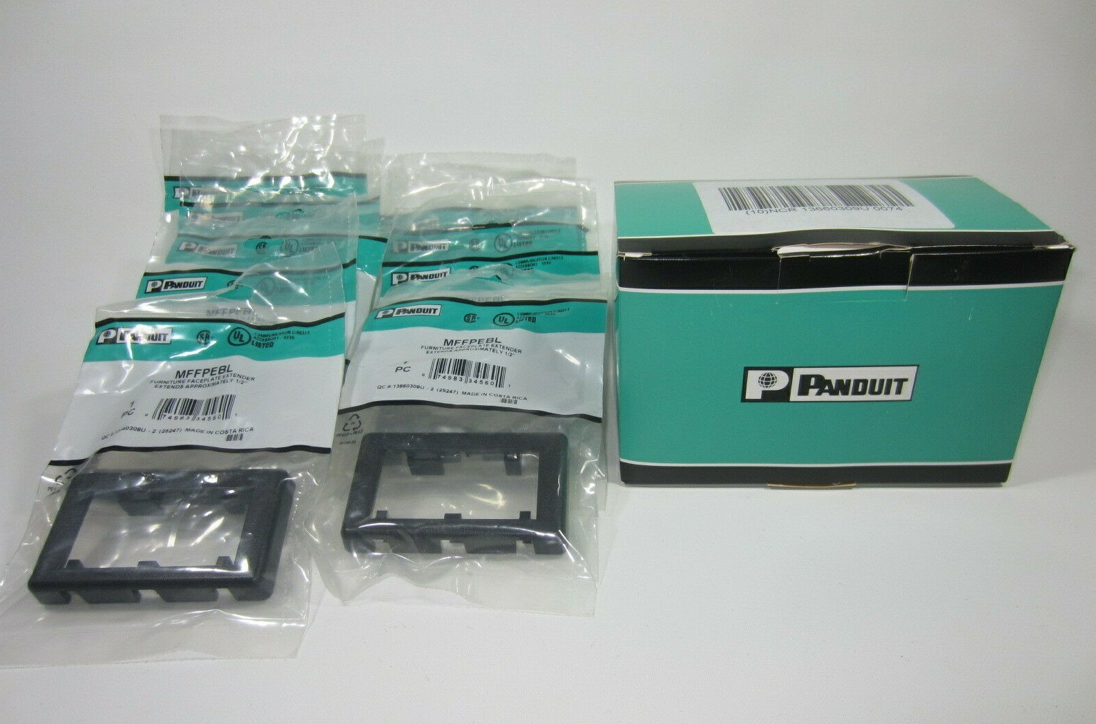 Lot of 19 New Panduit MFFPEBL Furniture Faceplate Extender 1/2" Black ...