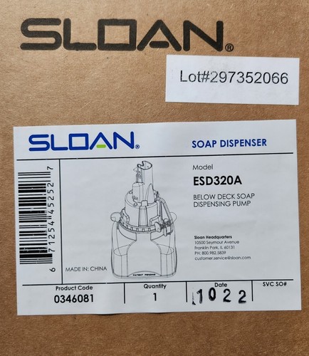 Sloan 3346086 .5 GPM EFX-250 Faucet and ESD-500 Soap Dispenser, Chrome ...