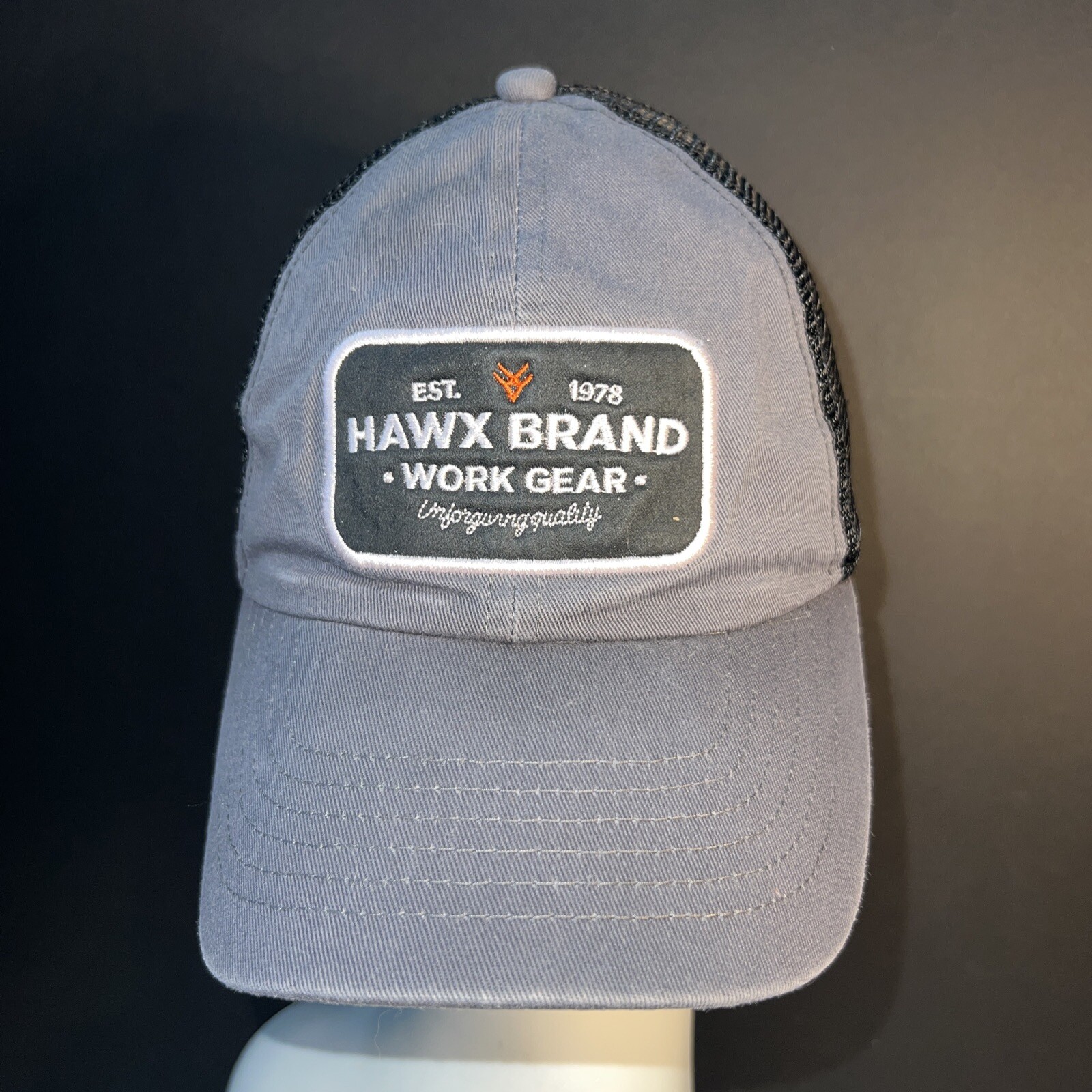 Hawx Brand Work Gear Mesh SnapBack Truckers Hat Baseball Cap Black/Gray ...