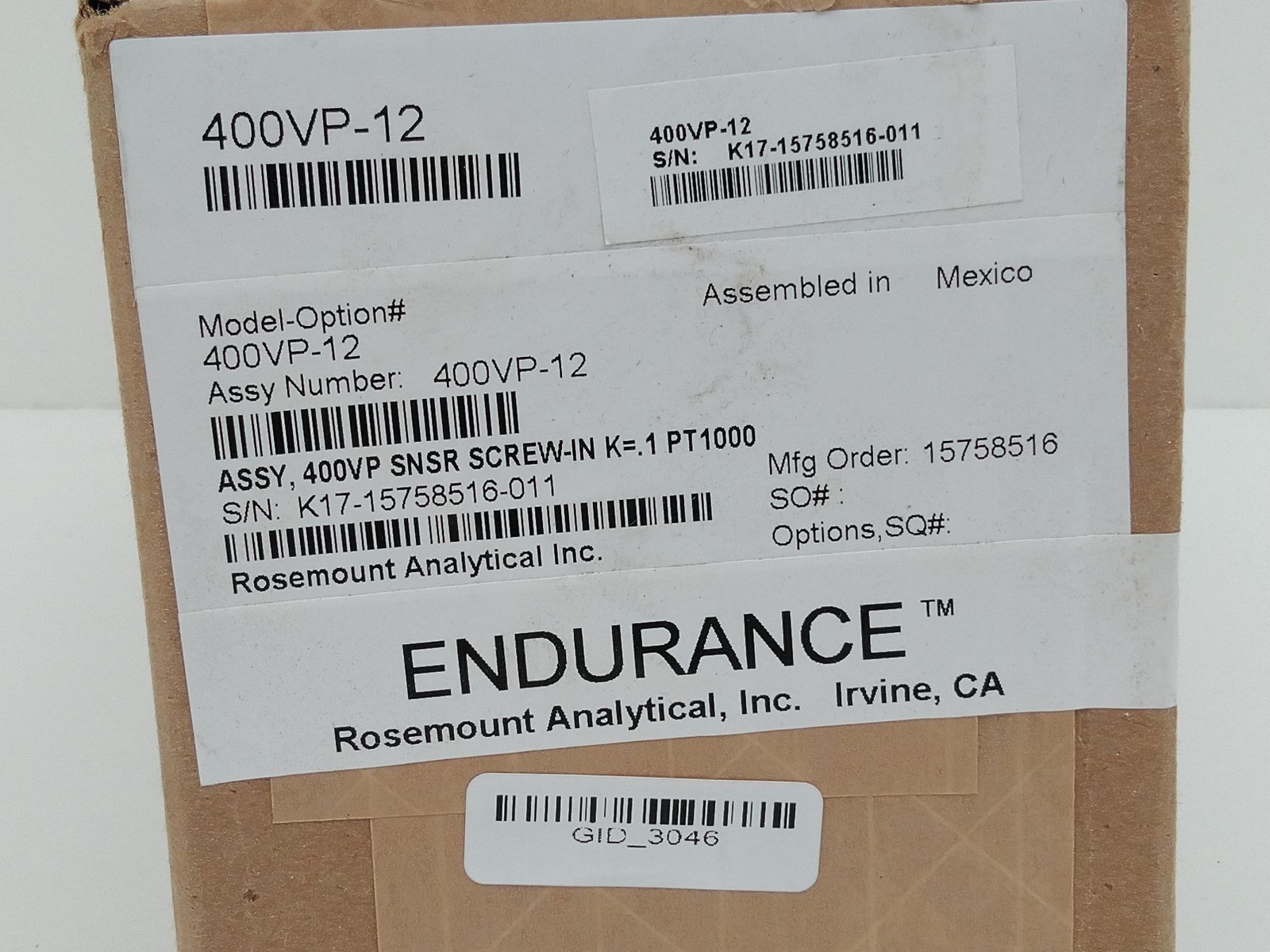 Rosemount 400VP-12 Endurance Conductivity Sensor for sale online | eBay