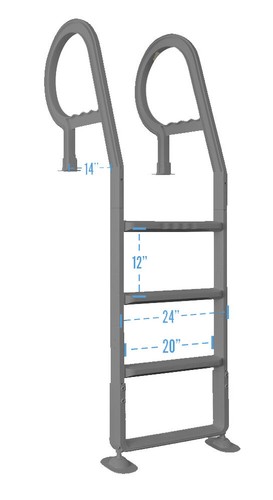 Champlain Plastics Above Ground Swimming Pool Ladder - White for sale ...