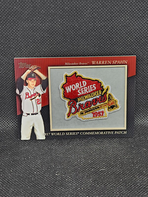 2010 Topps #MCP86 Warren Spahn Commemorative Patch Card MILWAUKEE ...