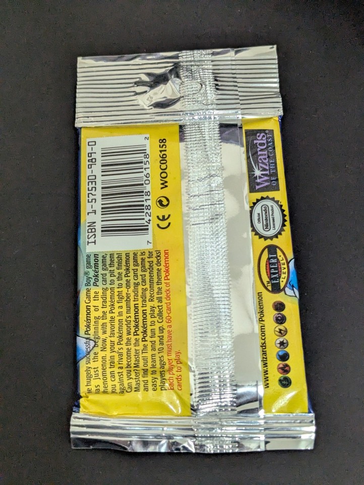 BASE SET (Blastoise Art) SEALED LONG CRIMP Booster Pack WOTC Pokemon ...