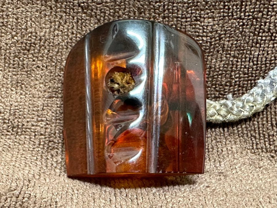 Japanese Antique Amber Ojime Bead Netsuke Inro Cord Carved Kimono ...
