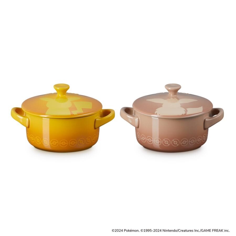 Le Creuset Pokemon Mini Cocotte Set Pikachu Eevee Limited Edition Japan ...