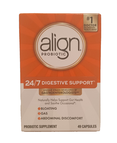 Align 24/7 Digestive Support Probiotic Supplement 49 Capsules Ex.12/ ...