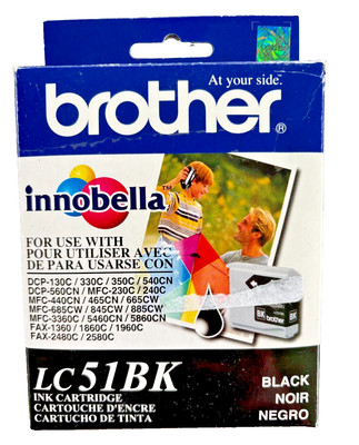 Brother Black Ink Cartridge Innobella Genuine EXP 2010, LC51BK -NEW ...