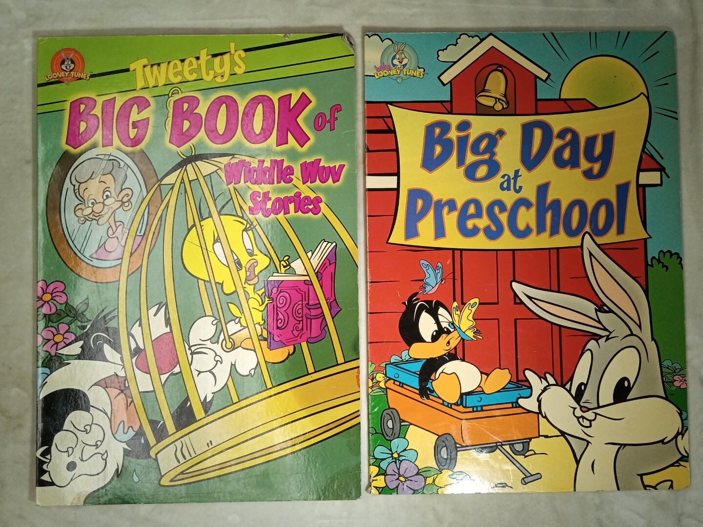 Big Face Book Lot of 2 Baby Looney Tunes Preschool Tweety WB 2000 HUGE ...