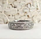 GORGEOUS DALLAS PRINCE BLUE AND WHITE TOPAZ STERLING SILVER BAND RING ...