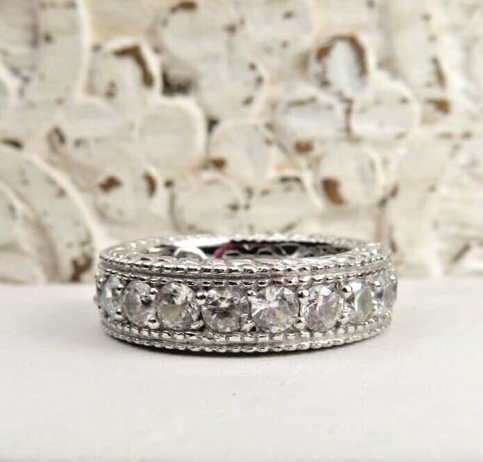 GORGEOUS DALLAS PRINCE BLUE AND WHITE TOPAZ STERLING SILVER BAND RING ...