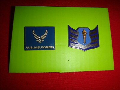 US AIR FORCE and USAF ROTC Cadet STAFF SERGEANT Insignia Metal Badges ...