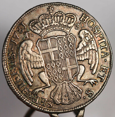 Malta 1781 30 Tari Silver Coin KM#327 Emmanuel de Rohan XF Mounted ...