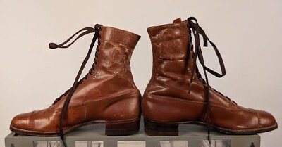 MISMATCH ANTIQUE MEN’S BROWN LEATHER SHOES W RUBBER HEELS | eBay